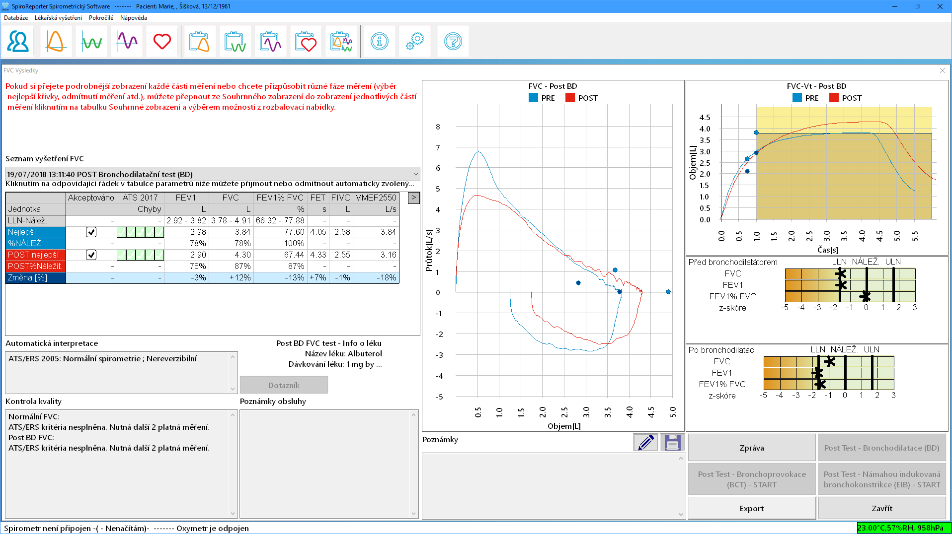Spirometr SpiroSonic FLO - COMPEK MEDICAL SERVICES, s.r.o.